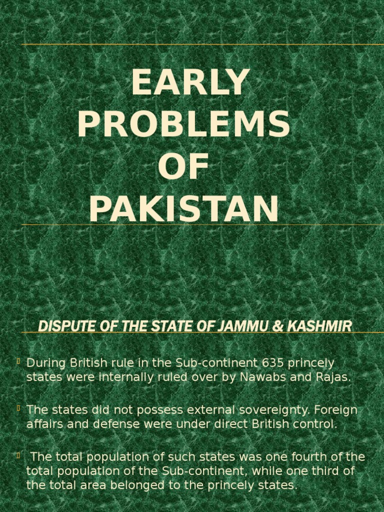 3 Early Problems of Pakistan | PDF | Muhammad Ali Jinnah | Kashmir