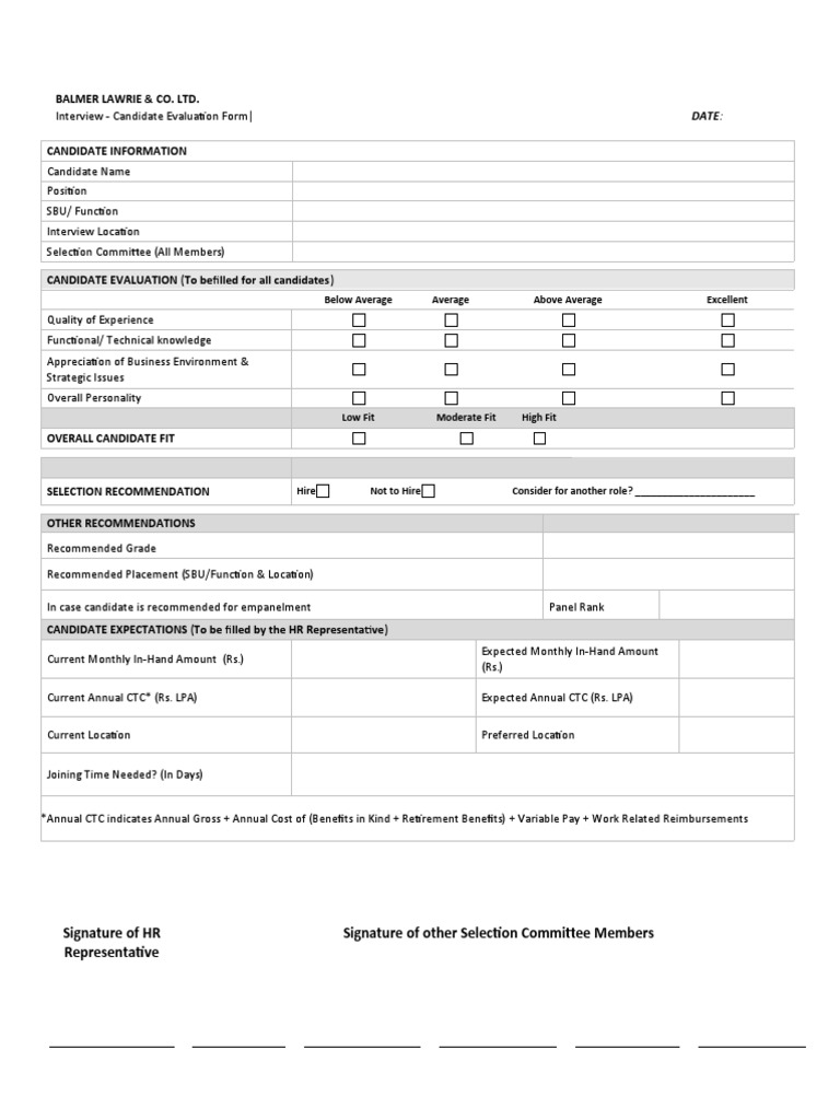 Interview Feedback Form | PDF
