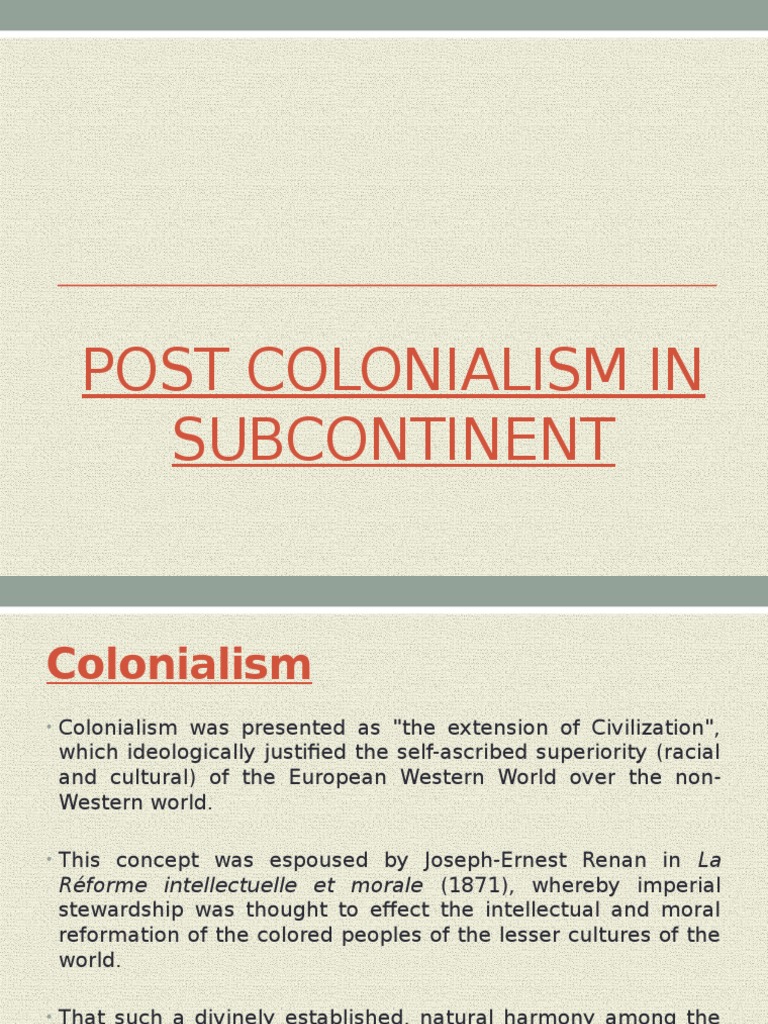 Post Colonialism in Subcontinent | PDF | Postcolonialism | British Raj