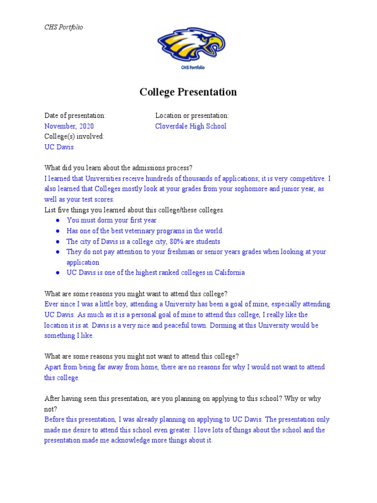 College Presentation | PDF