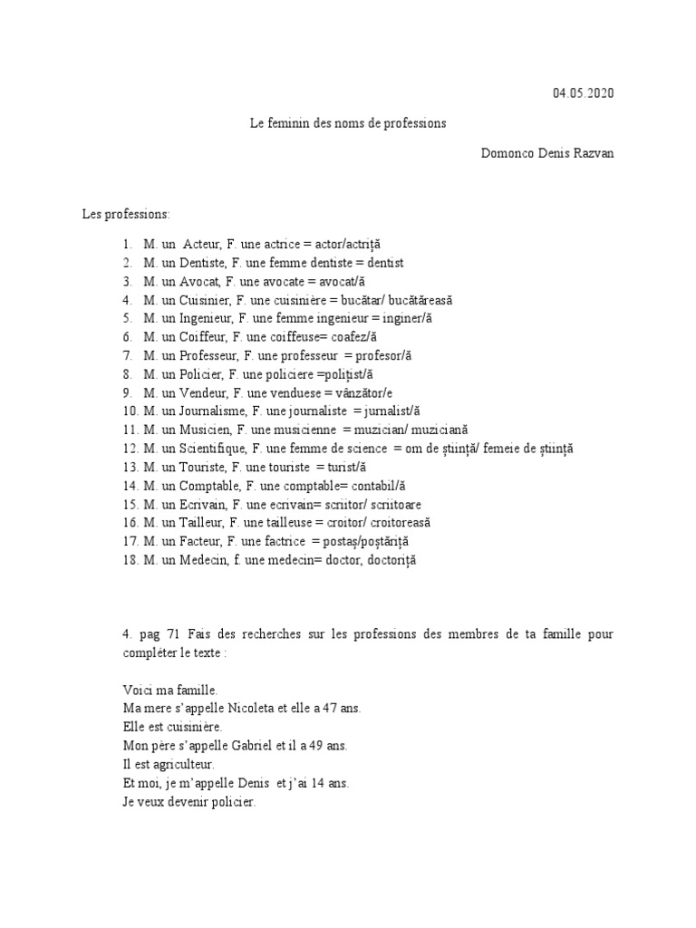 Féminisation des noms de métiers | PDF