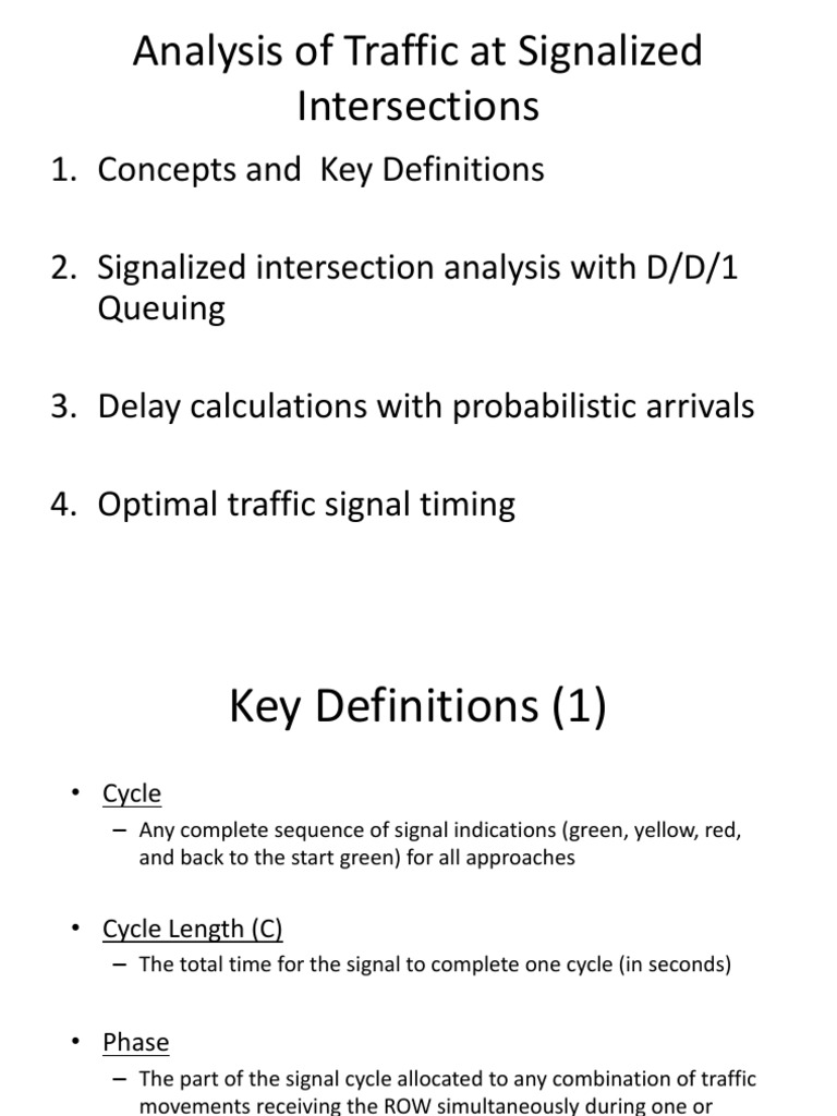 Unit E - Traffic Analysis at Signalized Intersections - Part II | PDF | Traffic | Intersection ...