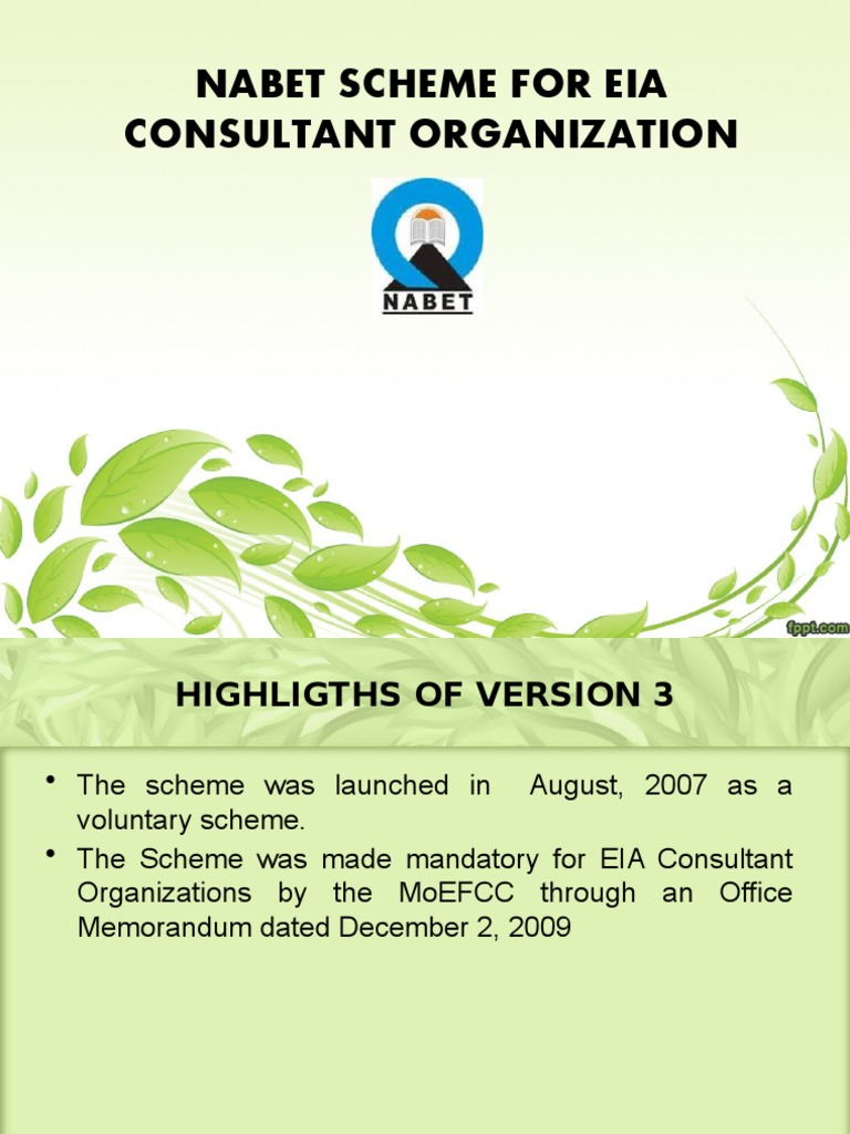 Nabet Scheme For Eia Consultant Organization 25052016 | PDF ...