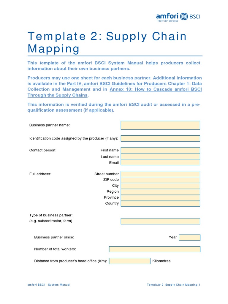 Amfori BSCI Supply Chain Mapping Template | PDF | Cisco Certifications ...