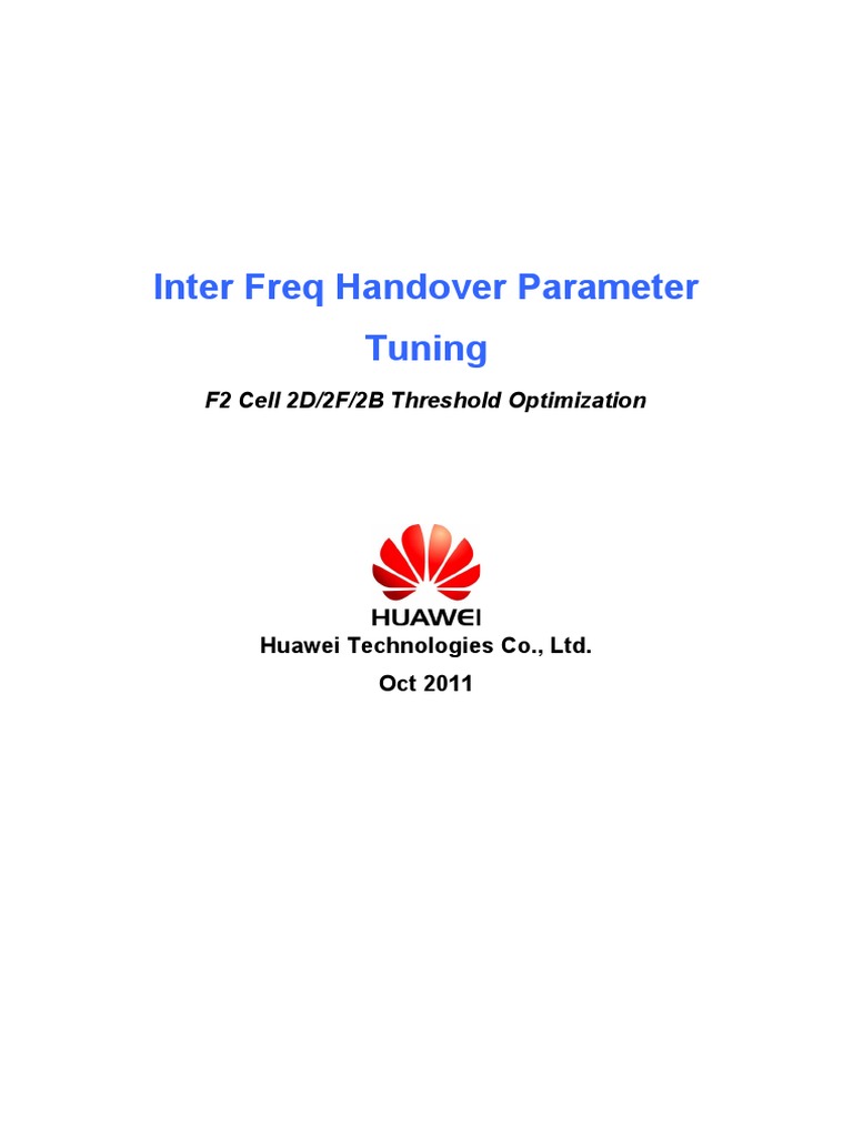 Inter Freq Handover Parameter Tuning: F2 Cell 2D/2F/2B Threshold Optimization | PDF | Computing ...