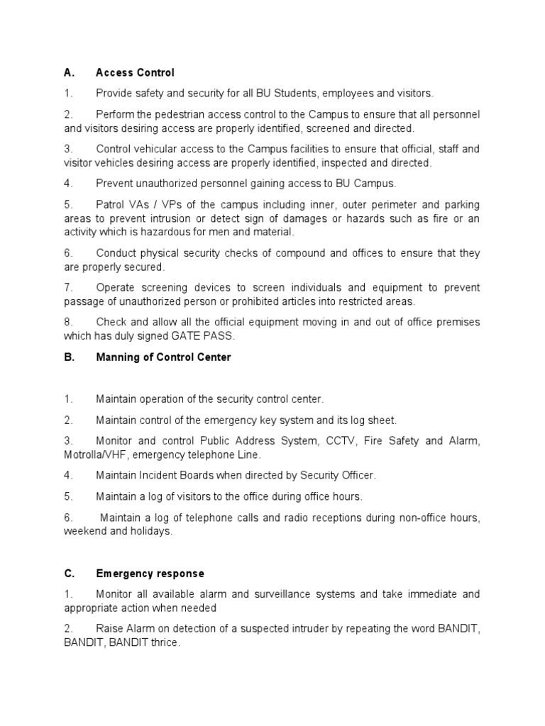 A. Access Control | PDF | Prevention | Safety