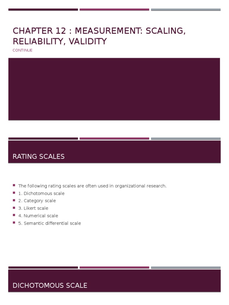 Chapter 12 Measurement Scaling Reliability and Validity - Extension | PDF | Validity (Statistics ...
