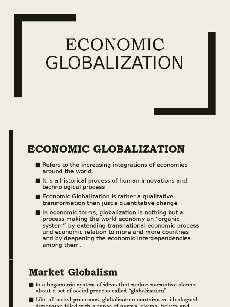 Understanding Economic Globalization | PDF | Globalization | Ideologies