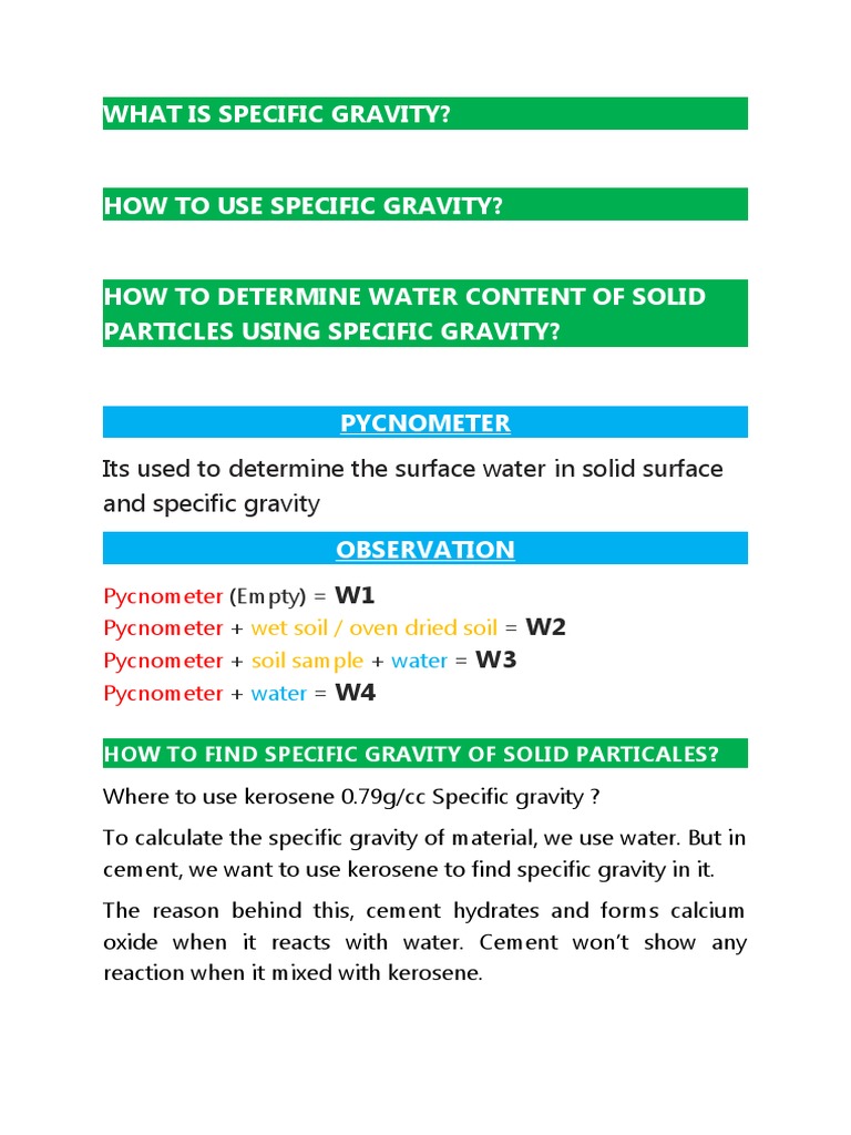 What Is Specific Gravity | PDF
