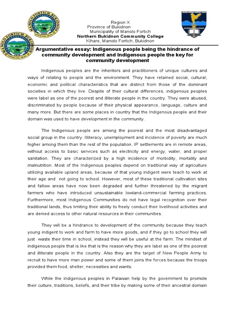 Argumentative Essay | PDF | Indigenous Peoples | Inclusion (Education)