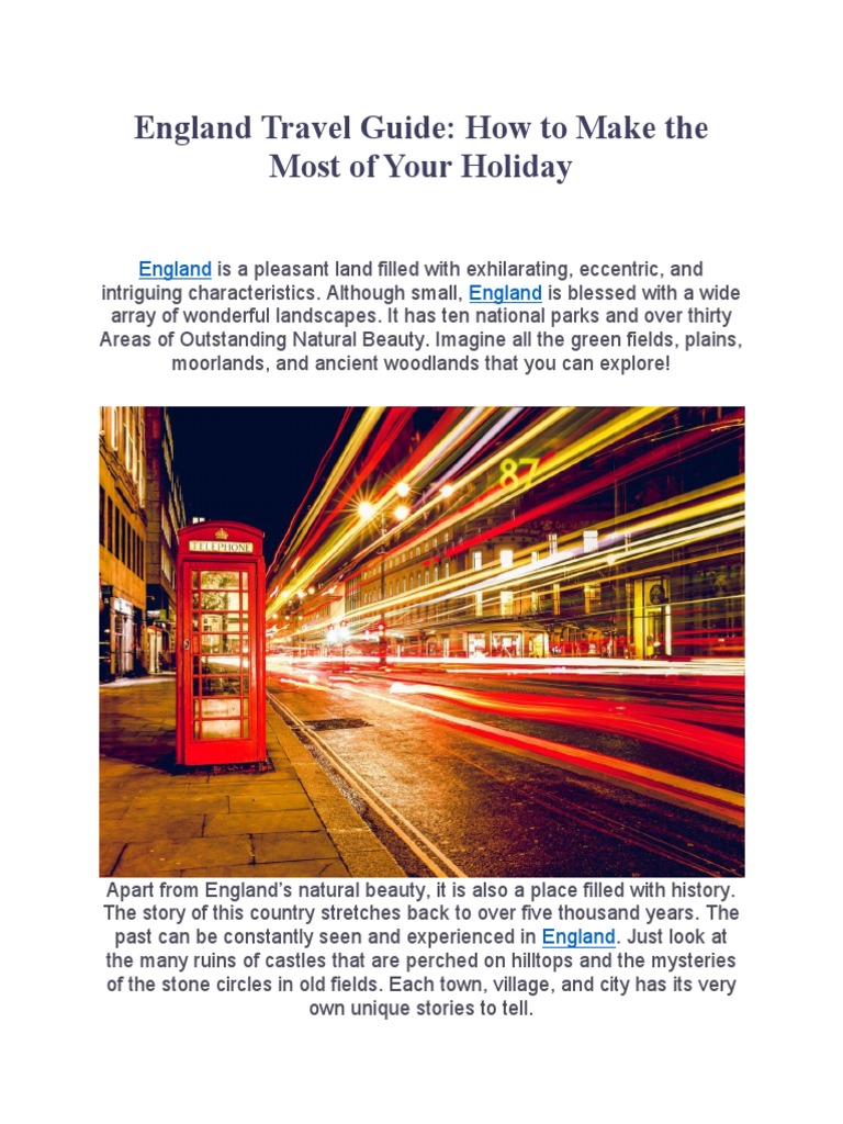 England Travel Guide PDF | Download Free PDF | Airlines | Transport
