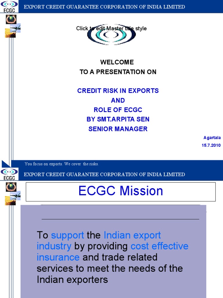 ECGC | PDF | Insurance | Credit