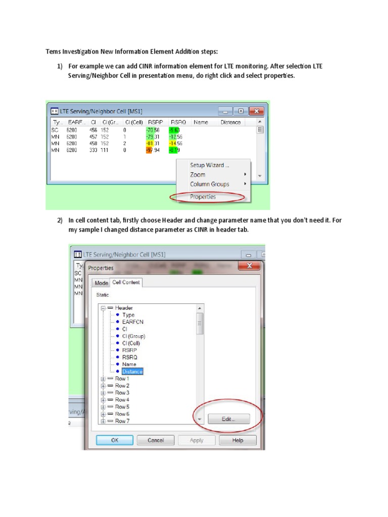 Tems Investigation New Information Element Addition Steps | PDF