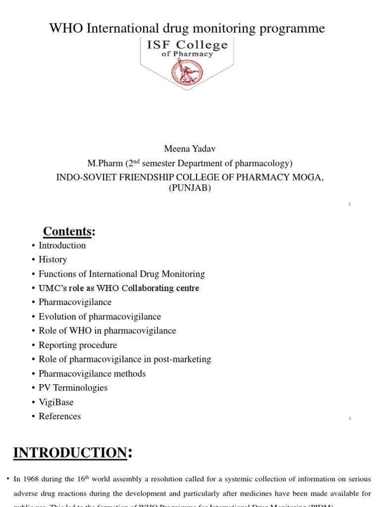 WHO International Drug Monitoring | PDF | Pharmacovigilance | World ...