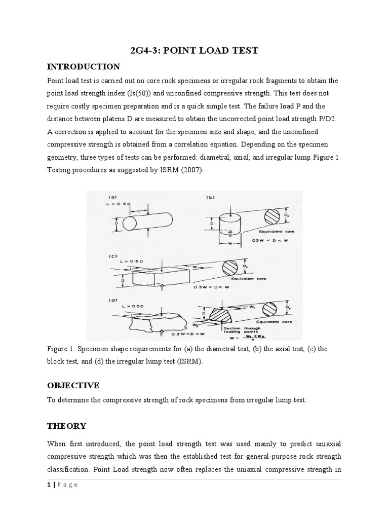 2G4-3: Point Load Test | PDF | Materials Science | Applied And ...