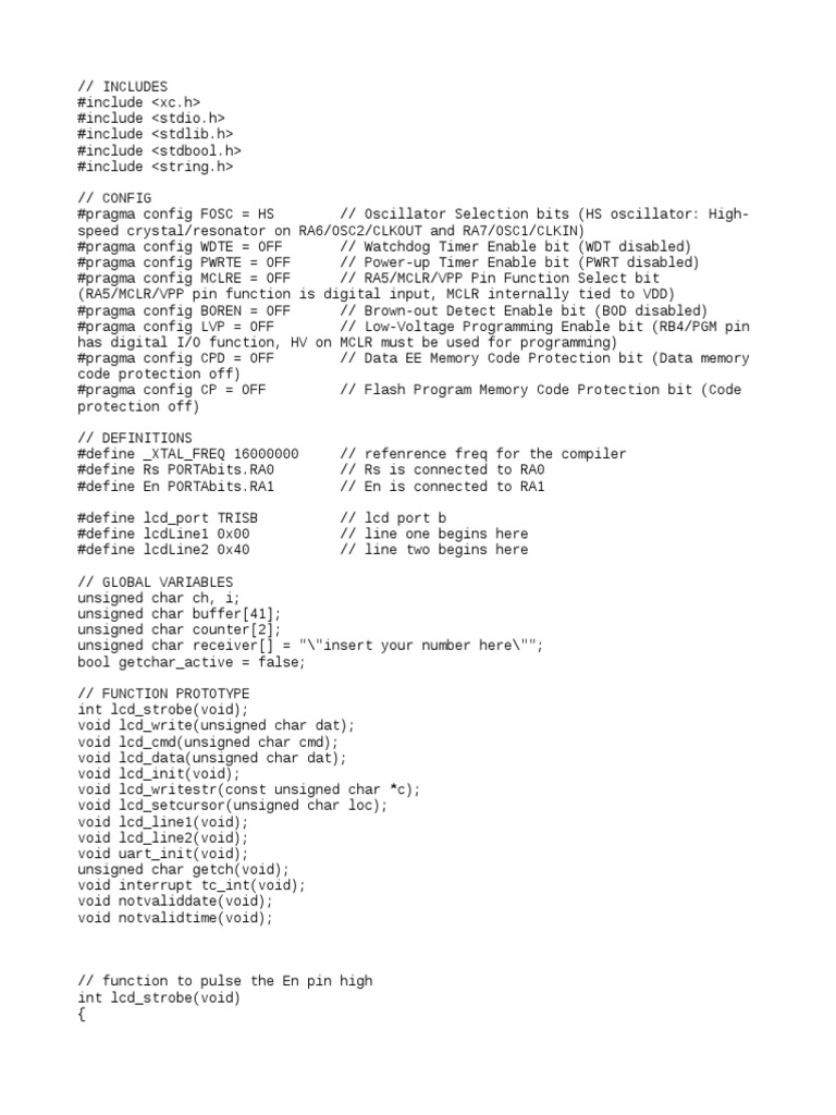 Pic16f628a GSM Sms | PDF | Computer Hardware | Computing