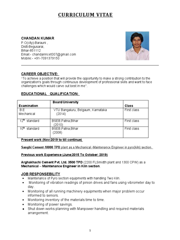 Curriculum Vitae: Chandan Kumar | PDF | Business
