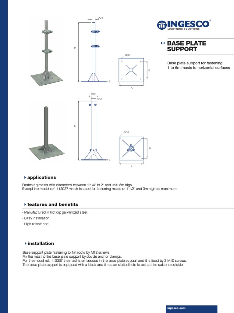 Ft Plate Base Support En Pdf Screw Components