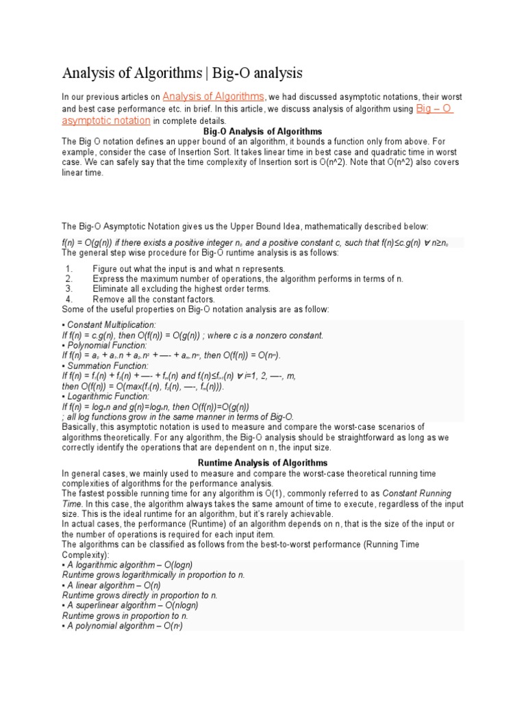 Omplexity of Algorithms | PDF | Time Complexity | Computational Complexity Theory