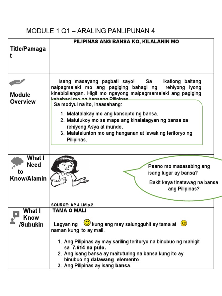AP 4 Module 1quarter 1 | PDF