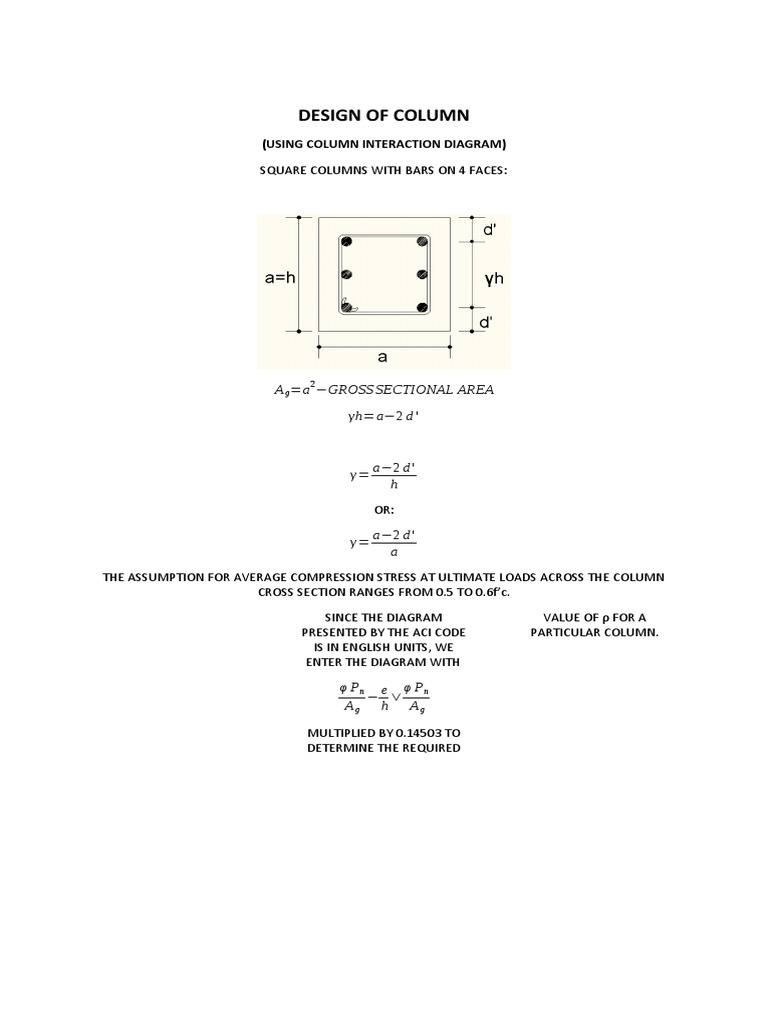 Design of Column: (Using Column Interaction Diagram) | PDF | Column ...