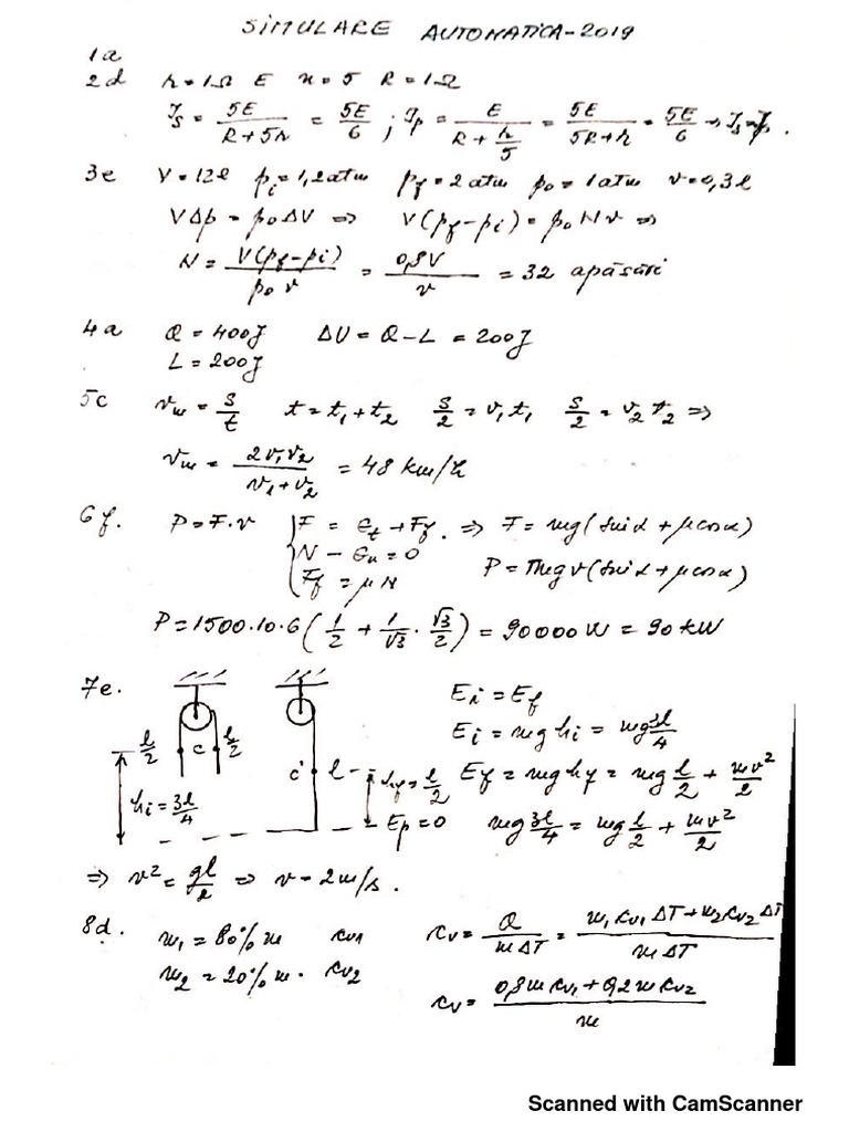 Fizica2019 Simulare Rezolvari PDF | PDF