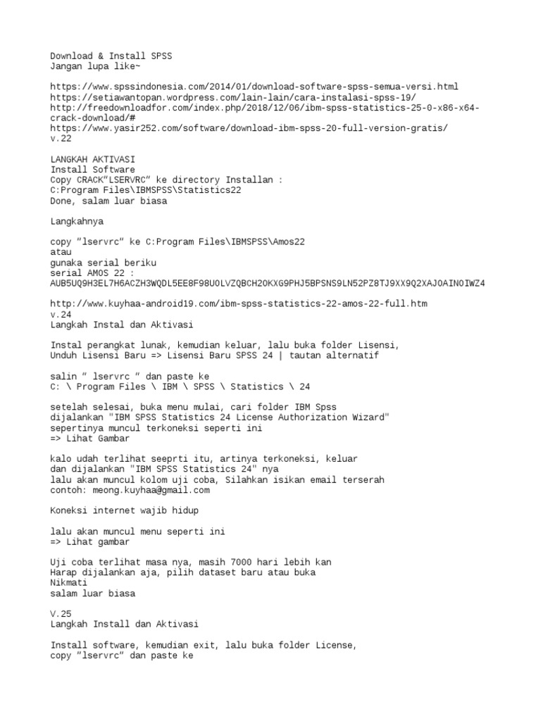 Dan Install SPSS For Windows | PDF