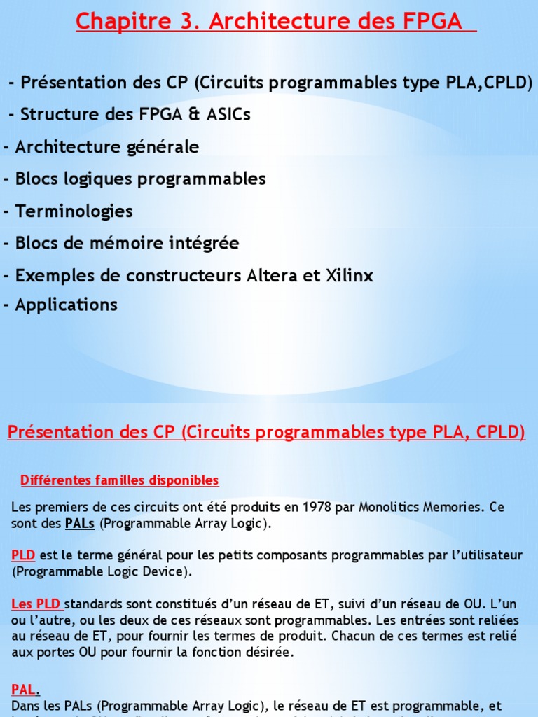3cours Fpga | PDF | Électronique | Ingénierie informatique