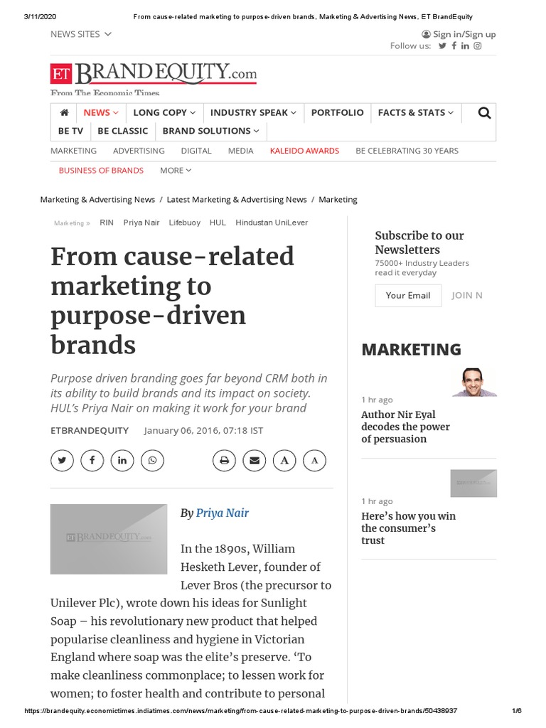 Cause Driven Marketing | PDF | Brand | News