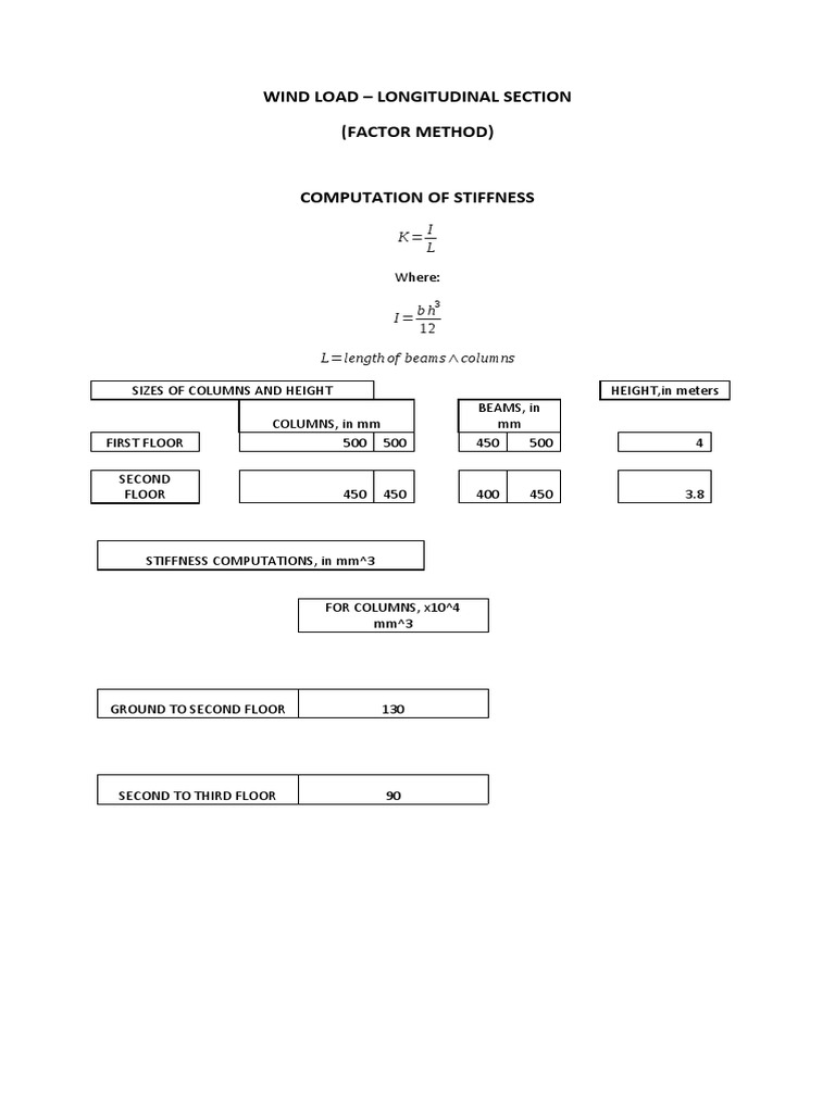 Wind Load - Longitudinal Section (Factor Method) : Where | PDF