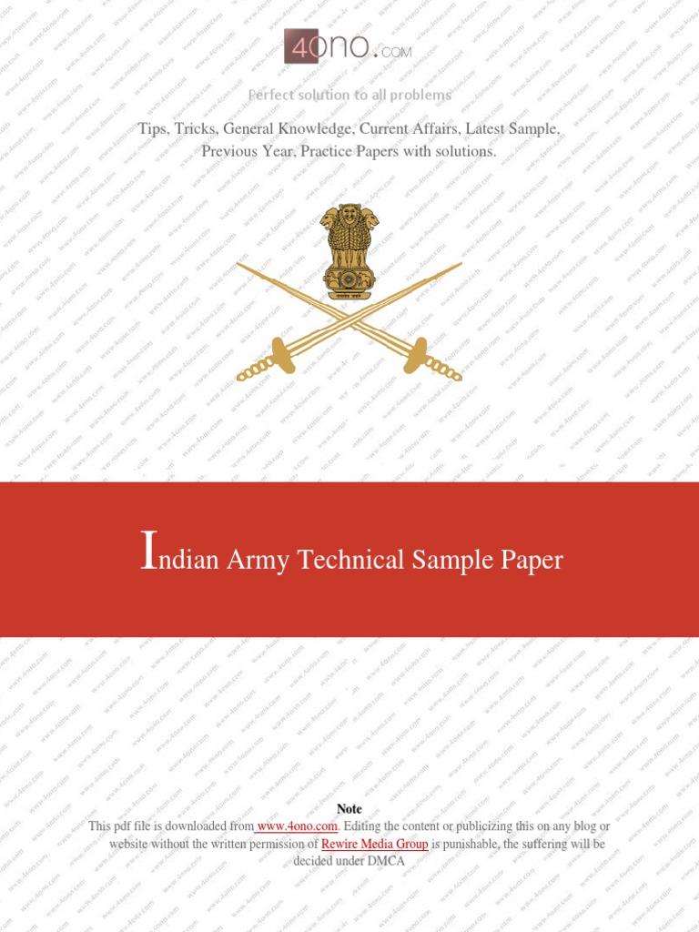 Army Technical Sample Paper 2 | PDF | Wavelength | Refractive Index