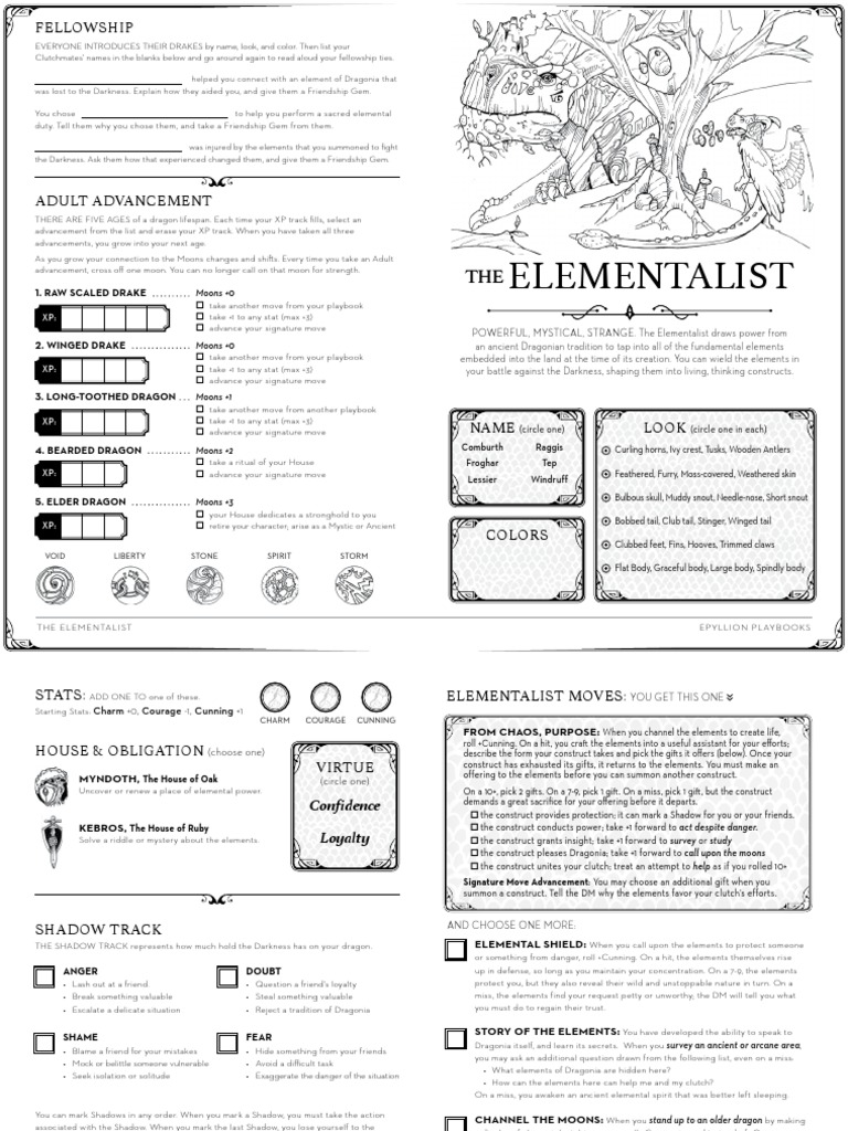 Elementalist Playbook for Epyllion RPG | PDF | Shame