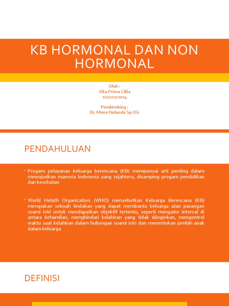 KB Hormonal Dan Non Hormonal | PDF