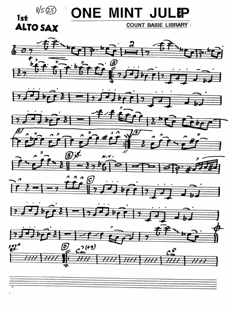 One Mint Julip - FULL Big Band - Count Basie PDF | PDF