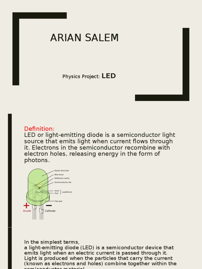 LED in Physics | PDF | Light Emitting Diode | Applied And ...