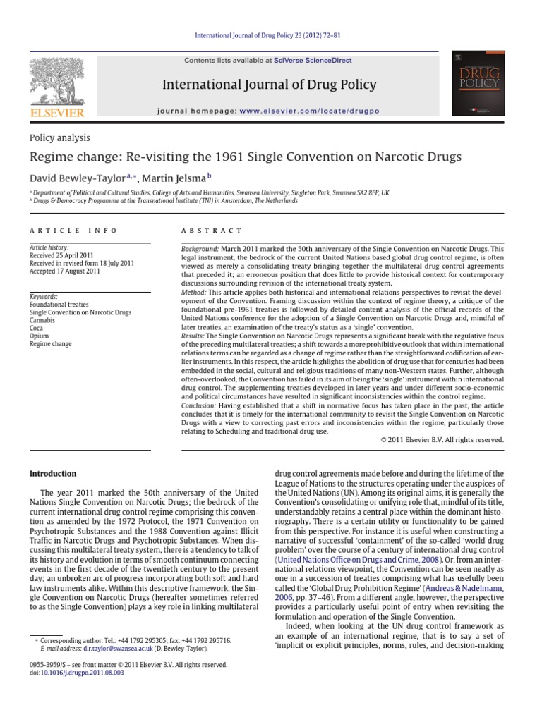 Regimechange | PDF | Narcotic | Treaty