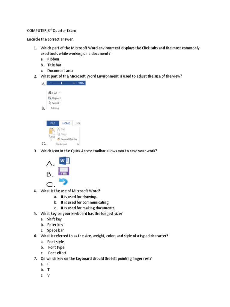 Grade 3 Computer Exam Guide | PDF