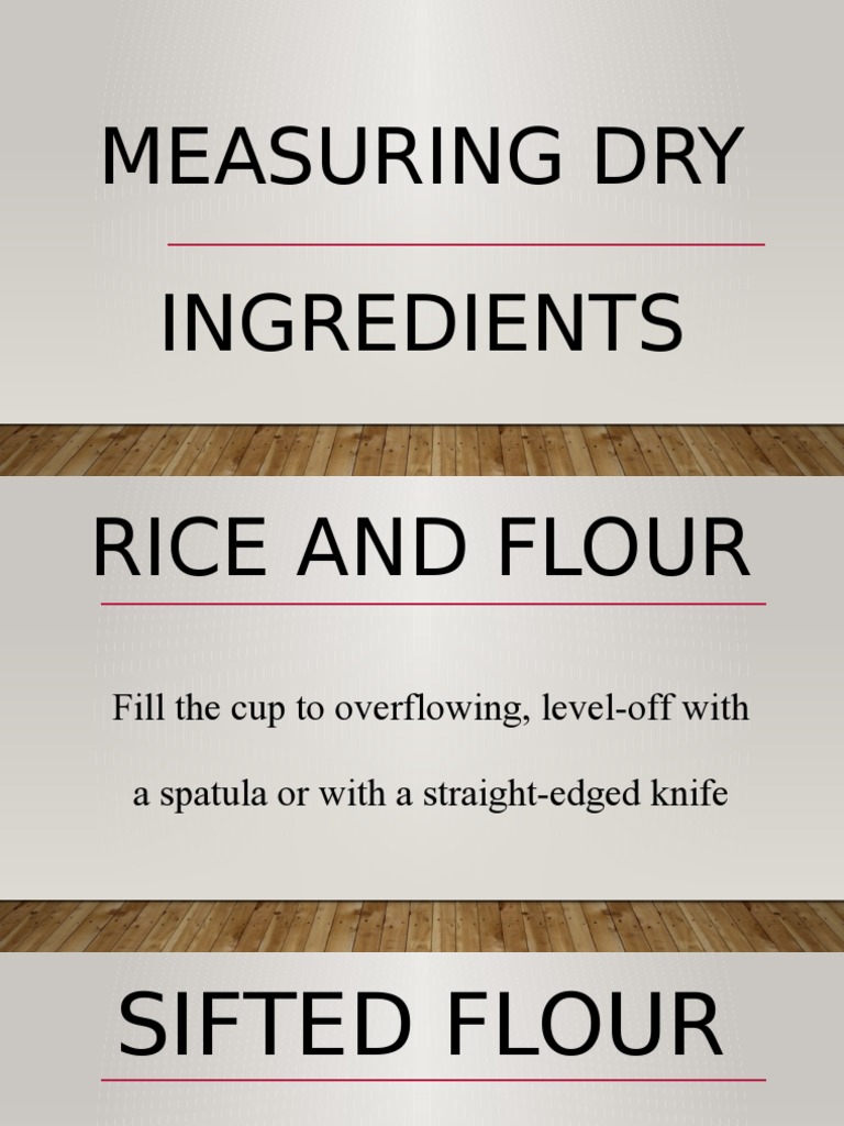 Measuring Dry Ingredients | PDF