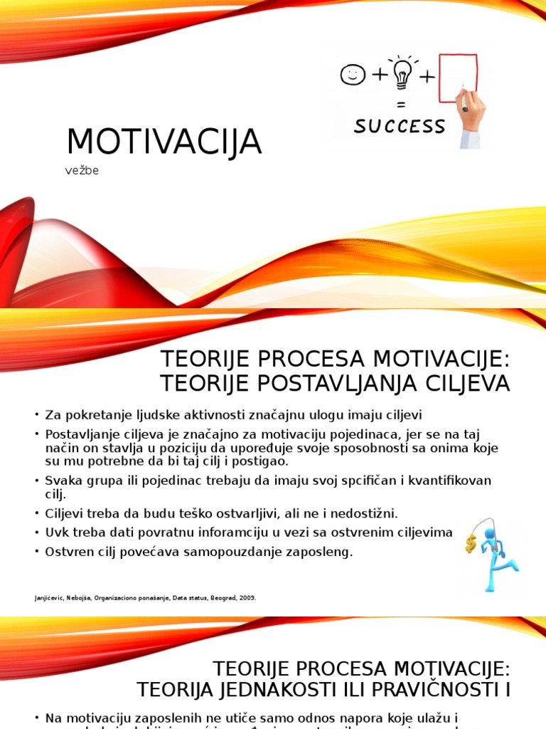 Motivacija-Vezbe Teorije Motivacije Ciljevi, Očekivanja, I Privlačnost ...