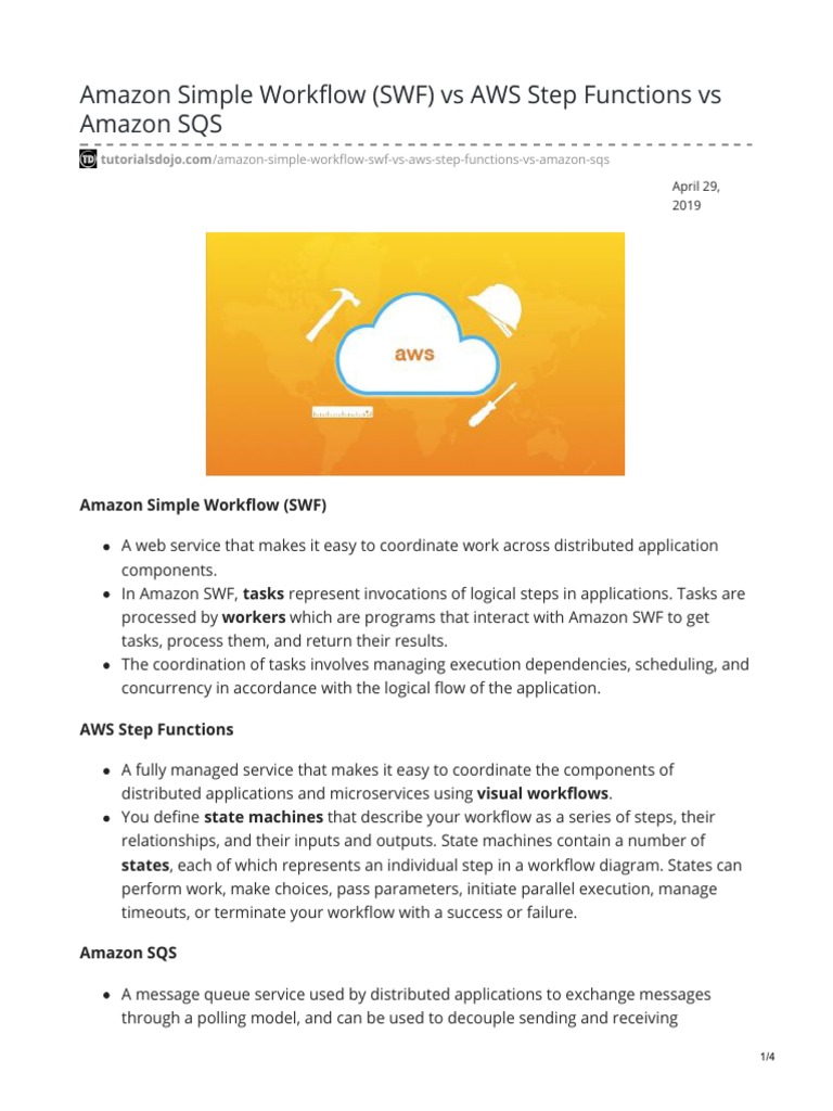 Tutorialsdojo Com Amazon Simple Workflow Swf Vs Aws Step Functions Vs 3126