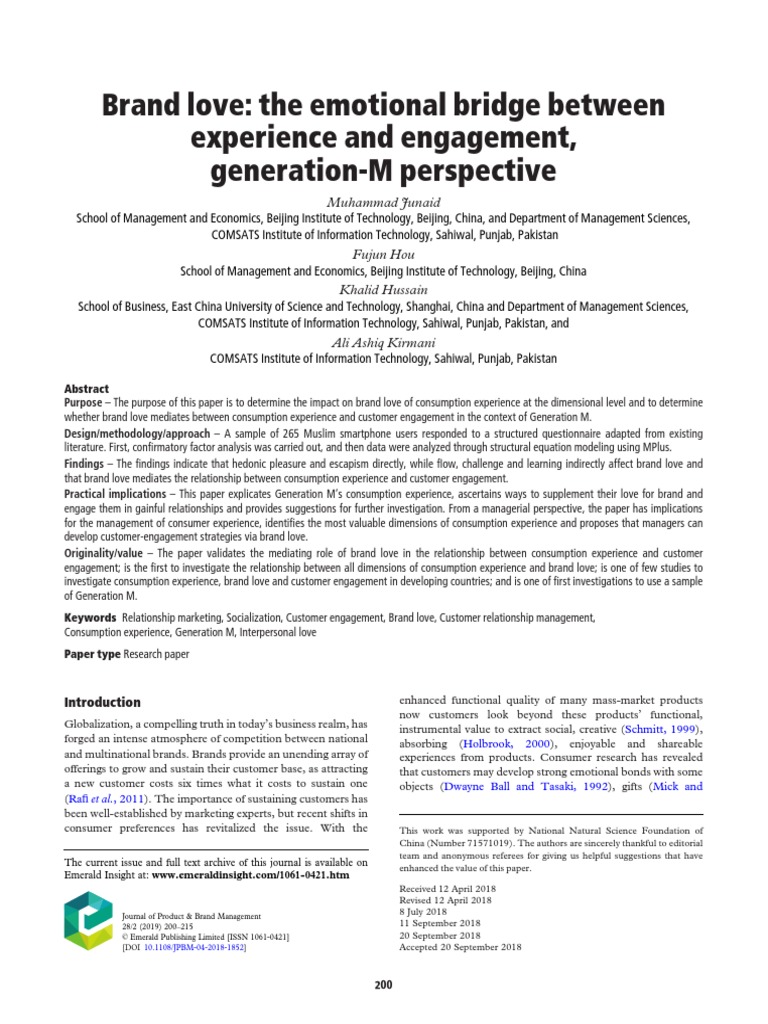 Brand Love: The Emotional Bridge Between Experience and Engagement ...