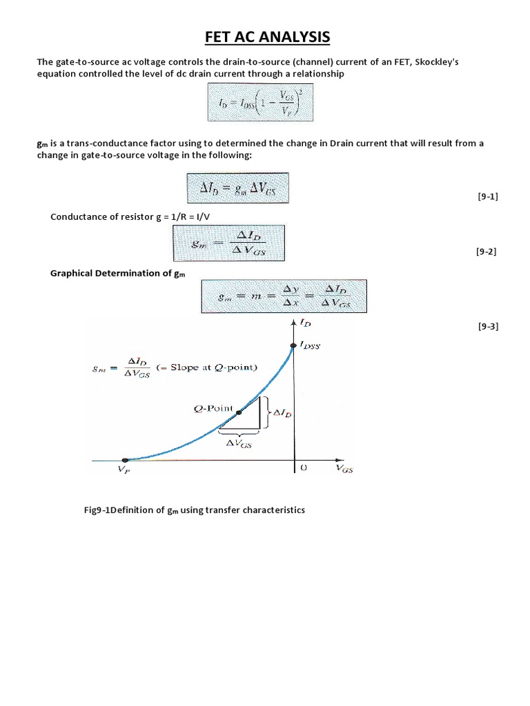 Analysis of Field Effect Transistor (FET) AC Characteristics and ...
