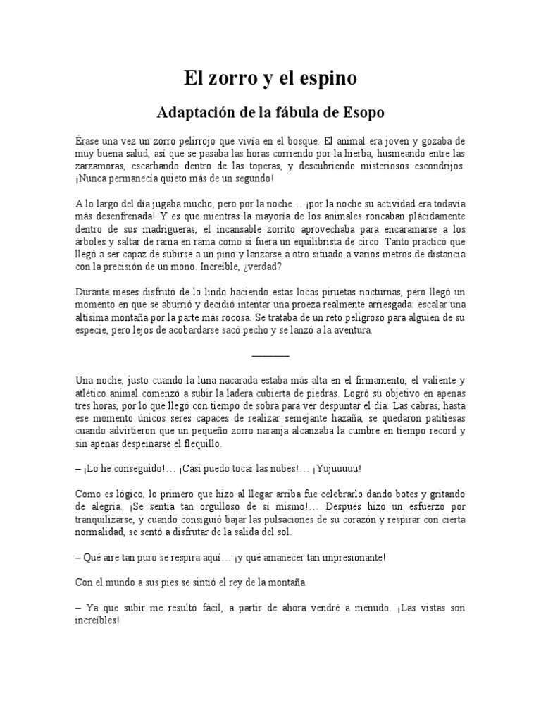 La Zorra y El Espino | PDF