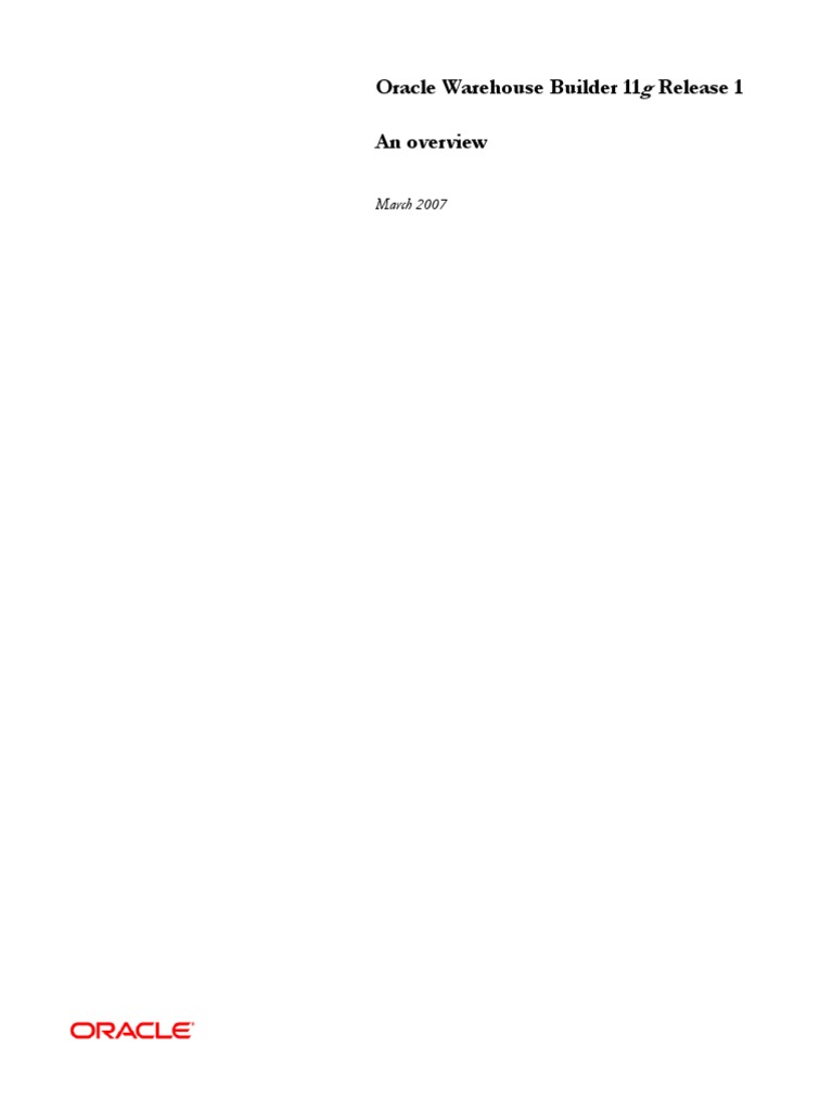 Warehouse Builder 11g Overview Pdf Oracle Database Metadata 0938