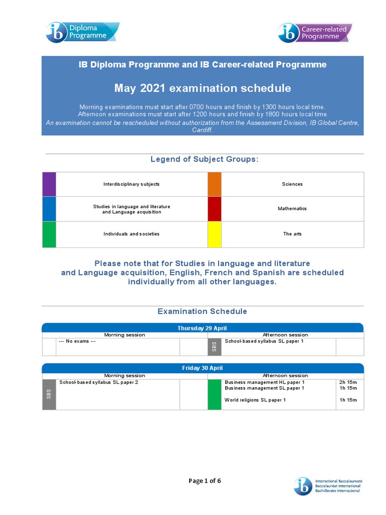 May 2021 Exam Schedule English | PDF | Cognition | Learning