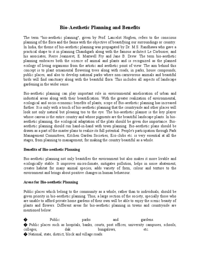Bio-Aesthetic Planning | PDF | Parks | Land Management