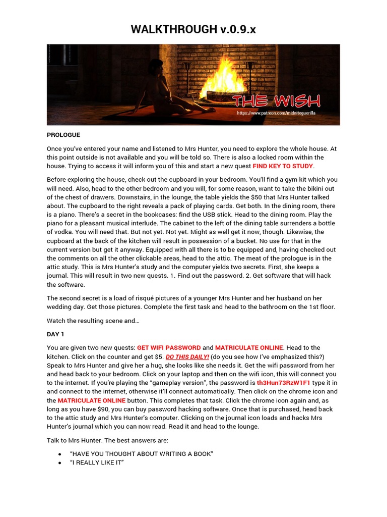 WALKTHROUGH v.0.9.x: Prologue | PDF | General Fiction
