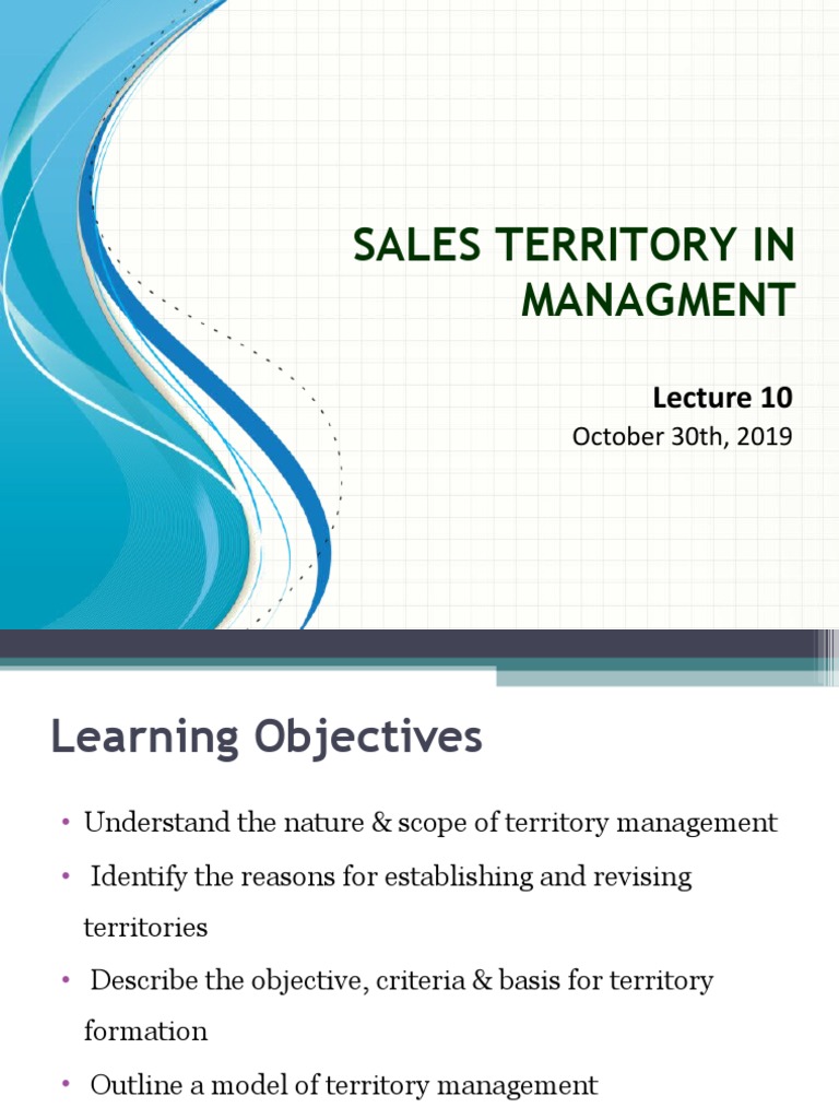 Sales Management - Lecture 10 Sales Territory Management | PDF | Sales ...