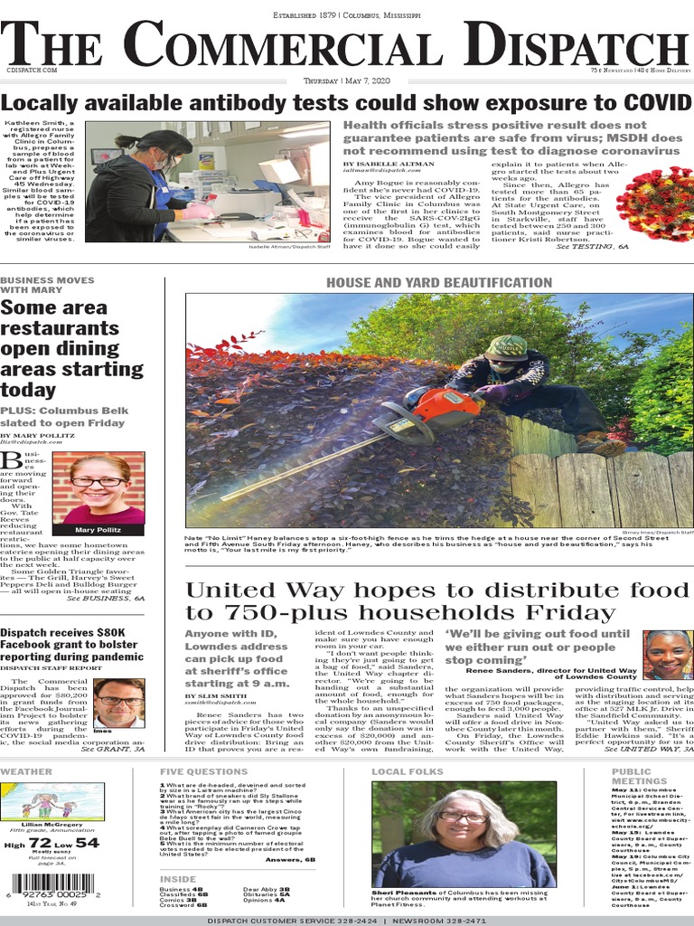 Commercial Dispatch Eedition 5-7-20 | PDF | Centers For Disease Control ...