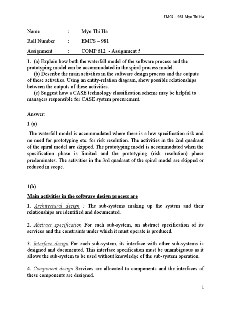 Main Activities in The Software Design Process Are: EMCS - 981 Myo Thi Ha | Download Free PDF ...